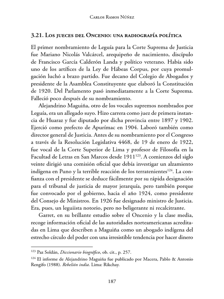 Ley y justicia en el Oncenio de Leguia-cap3 | PDF | Perú | Gobierno