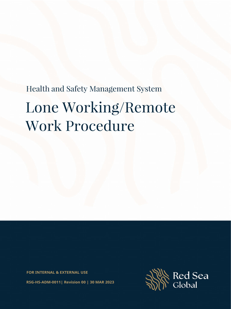 RSG-HS-ADM-0011_Lone Working _Remote Work Procedure | PDF | Risk ...