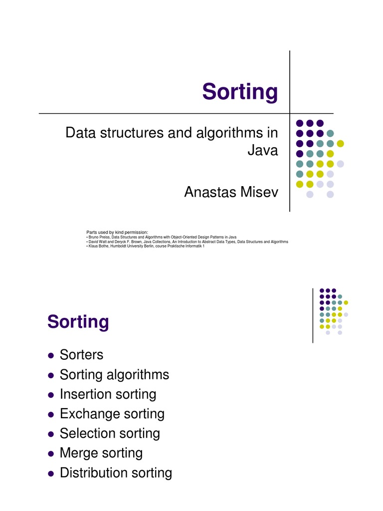 Data Structures and Algorithms in Java: A Guide to Sorting Algorithms | PDF | Algorithms And ...