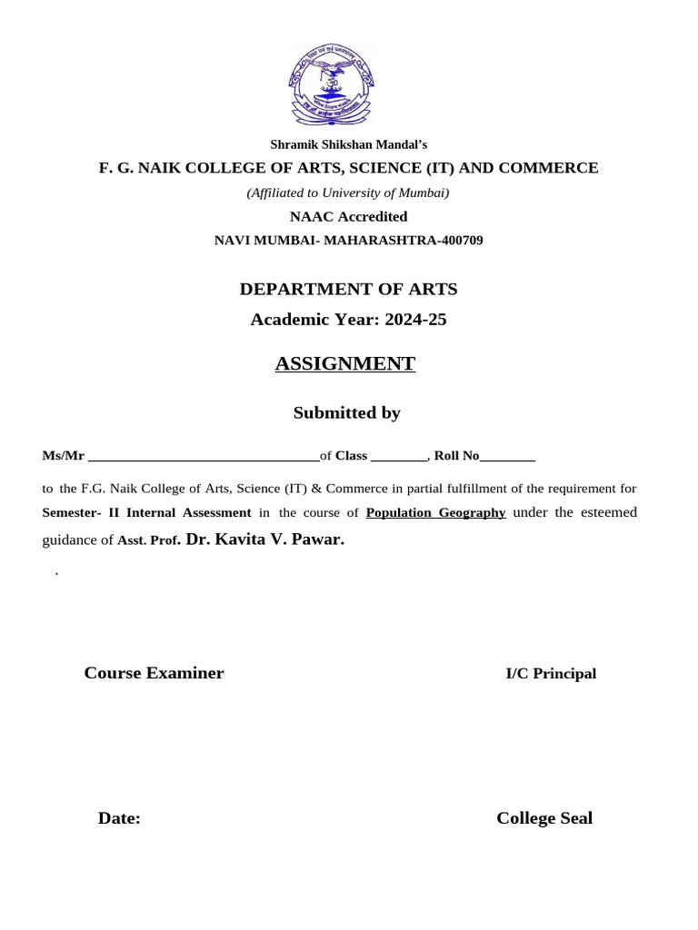 BA Assignment Front Page | PDF | Science