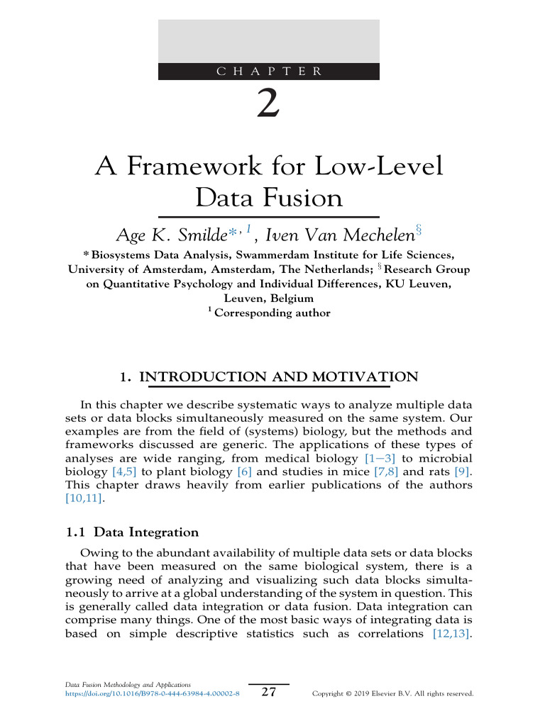 A Framework For Low-Level Data Fusion | PDF | Liquid Chromatography ...