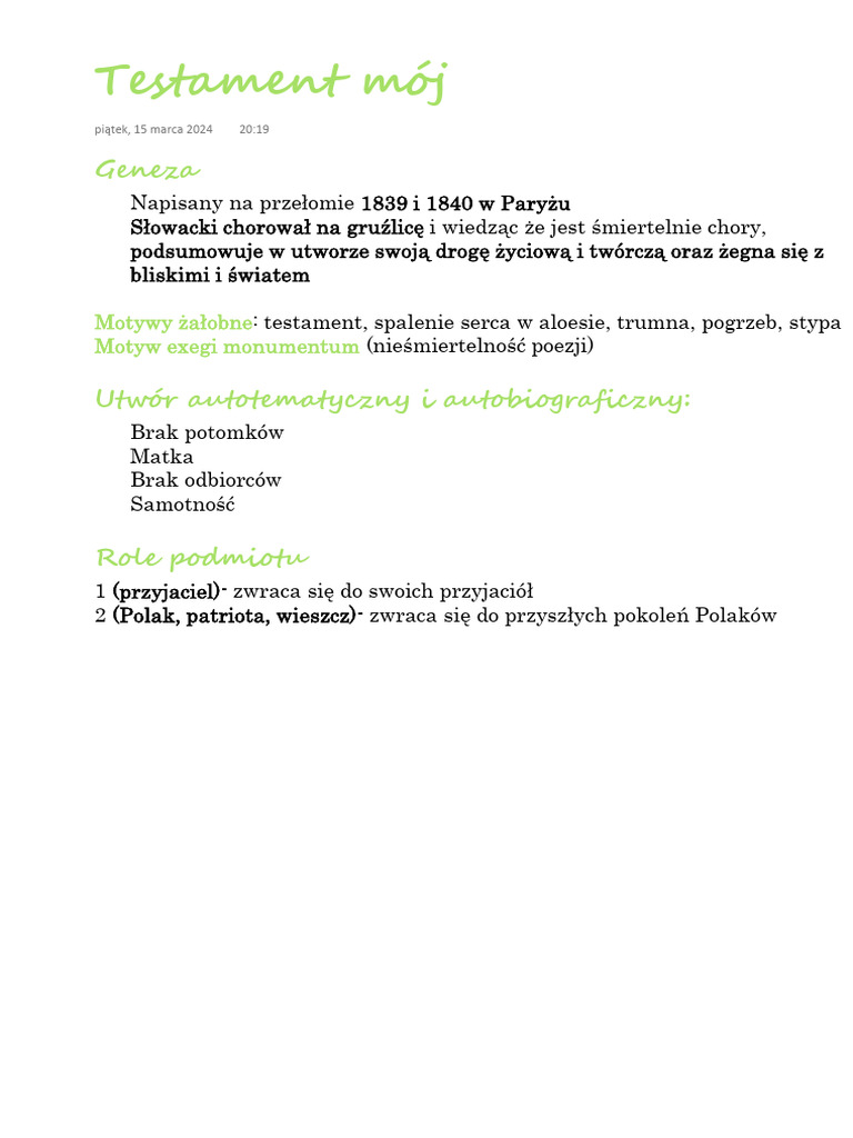 Testament Mój | PDF