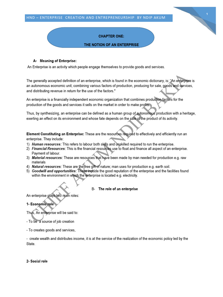 HND - Entrepreneurship - Akum Ndip | PDF | Entrepreneurship | Taxes