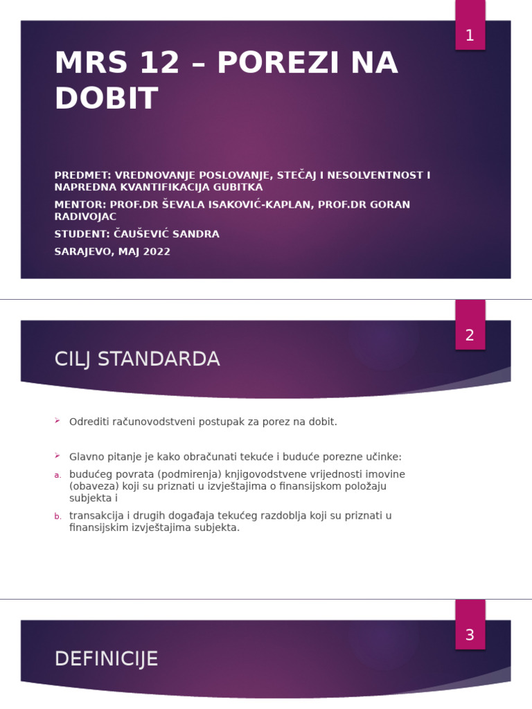 Mrs 12 - Porez Na Dobit | PDF