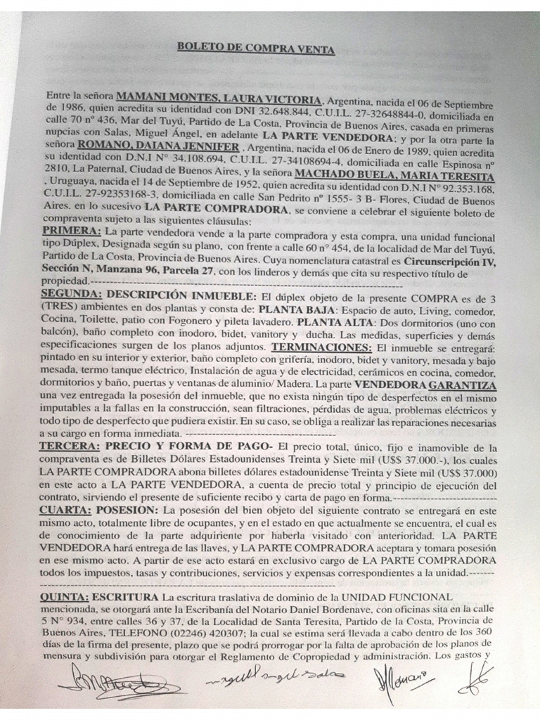 Boleto Compra Venta | PDF