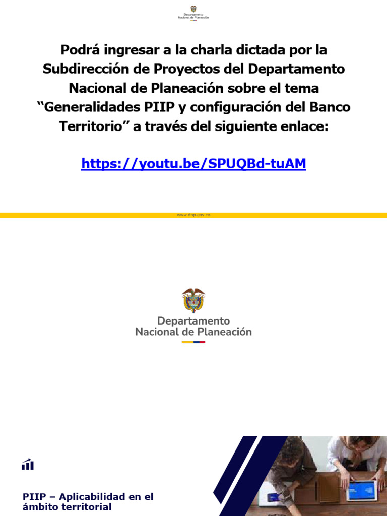 Generalidades del PIIP y Banco Territorio | PDF