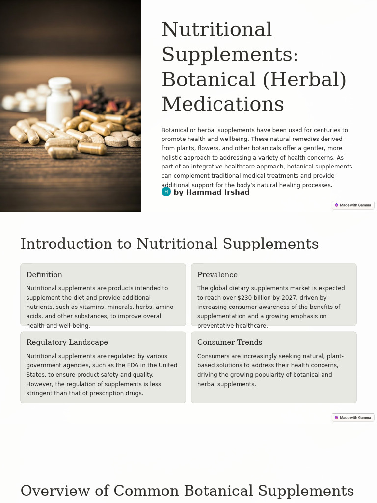 Nutritional Supplements Botanical Herbal Medications | PDF | Dietary ...