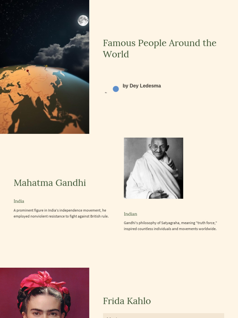 Influential Global Figures and Icons | PDF | Marie Curie | Mahatma Gandhi