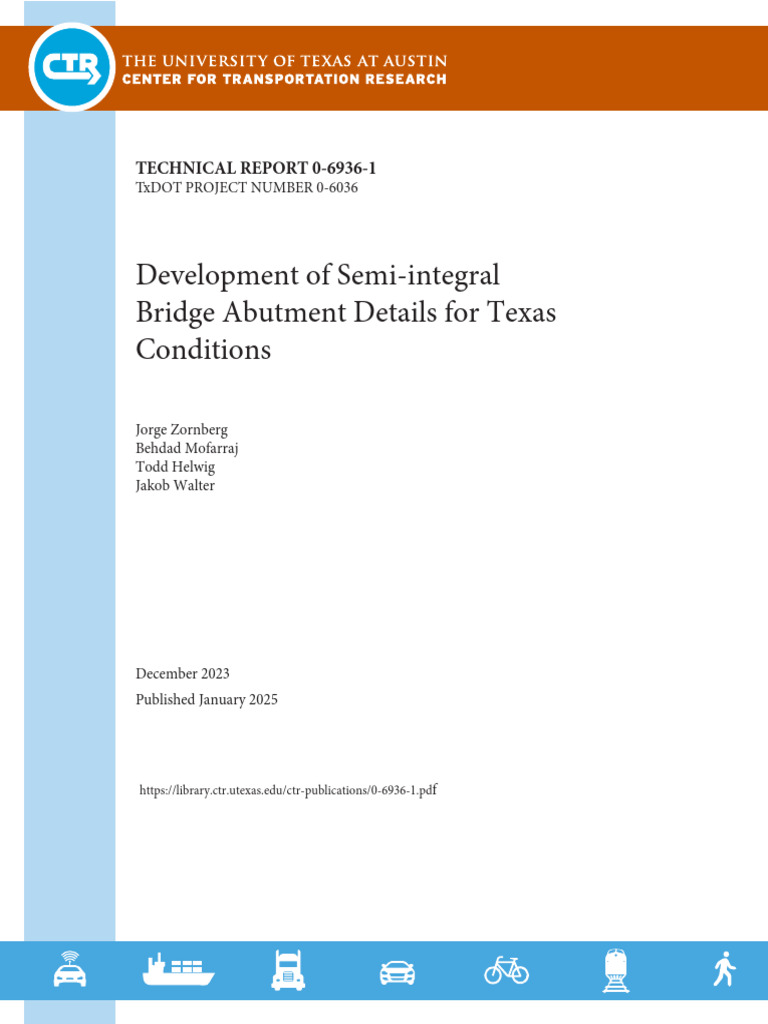 Semi-Integral Bridge Abutment Design Texas | PDF | Civil Engineering