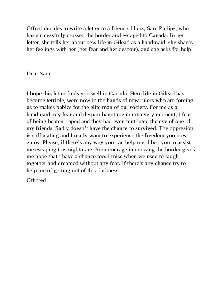 Letter Offred | PDF
