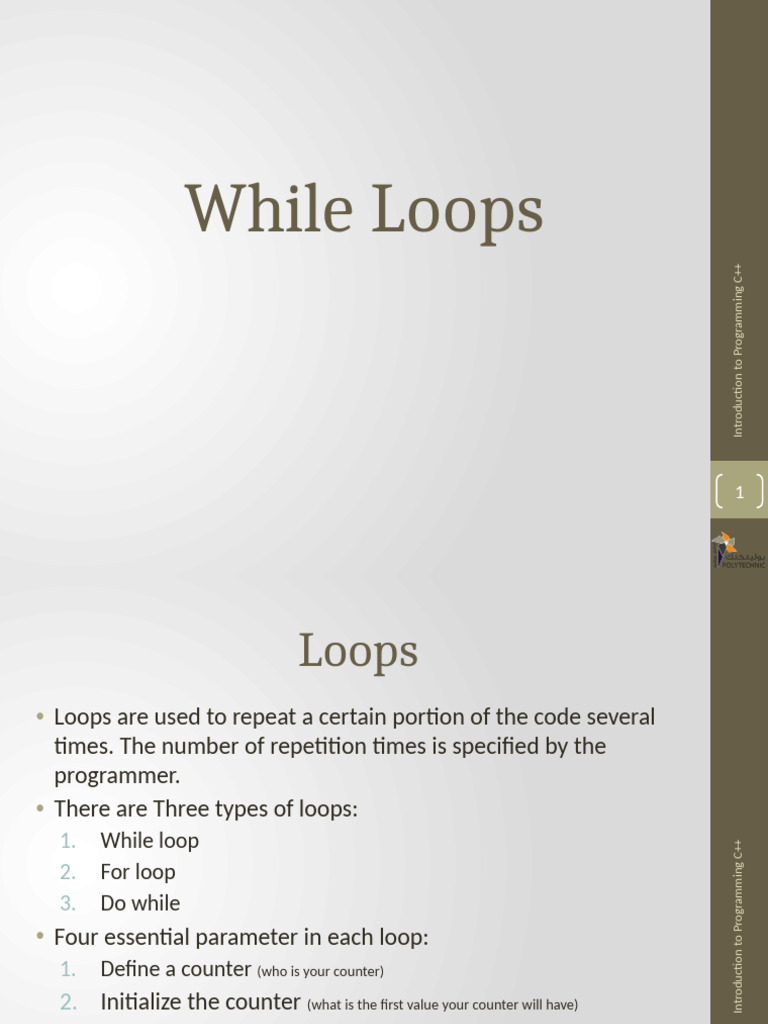 Lec 6 - While Loop With Exercises | PDF | Control Flow | Object Oriented Programming