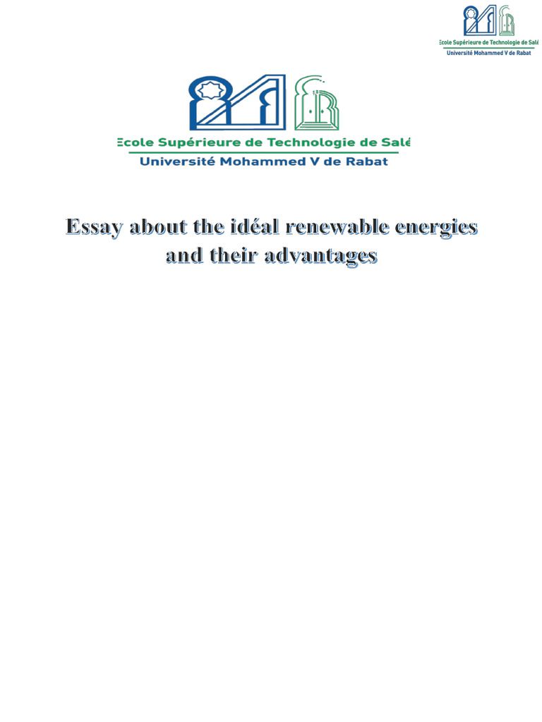 Essay About The Idéal Renewable Energies and Their Advantages | PDF ...