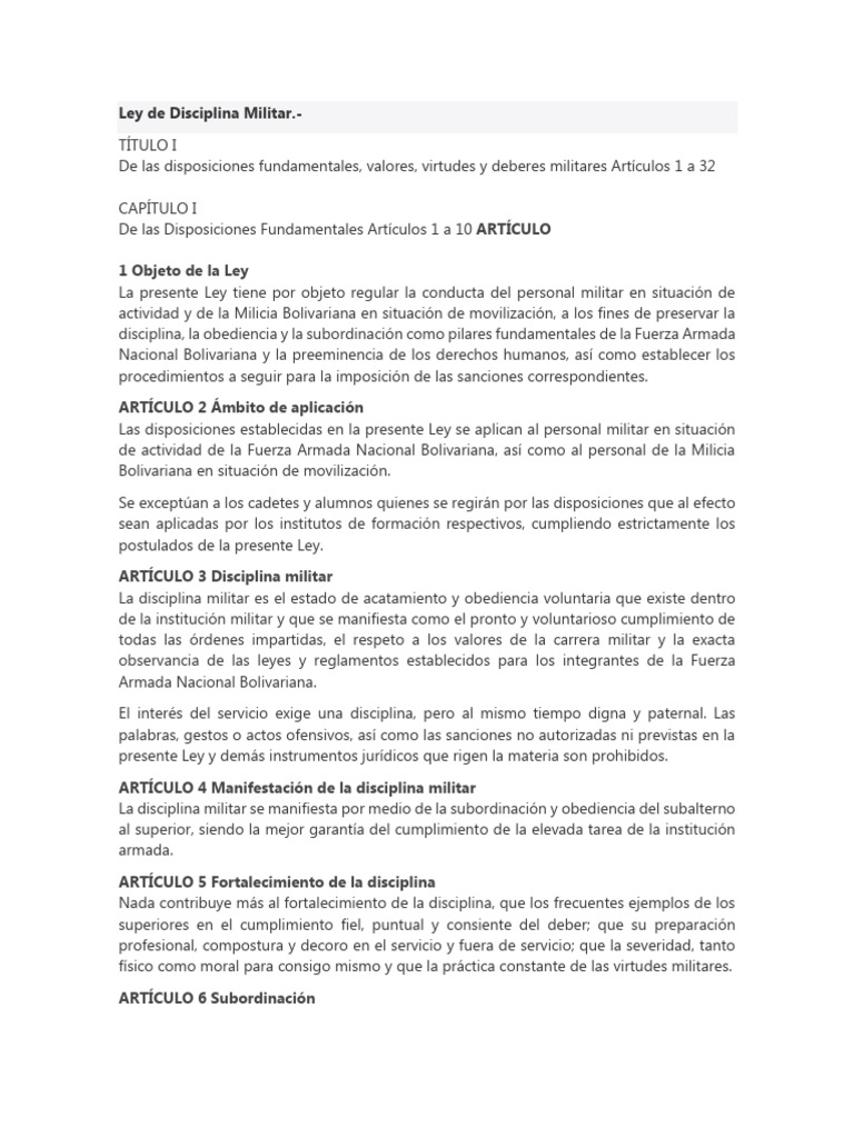 Ley de Disciplina Militar | PDF | Disciplinas | Aeropuerto