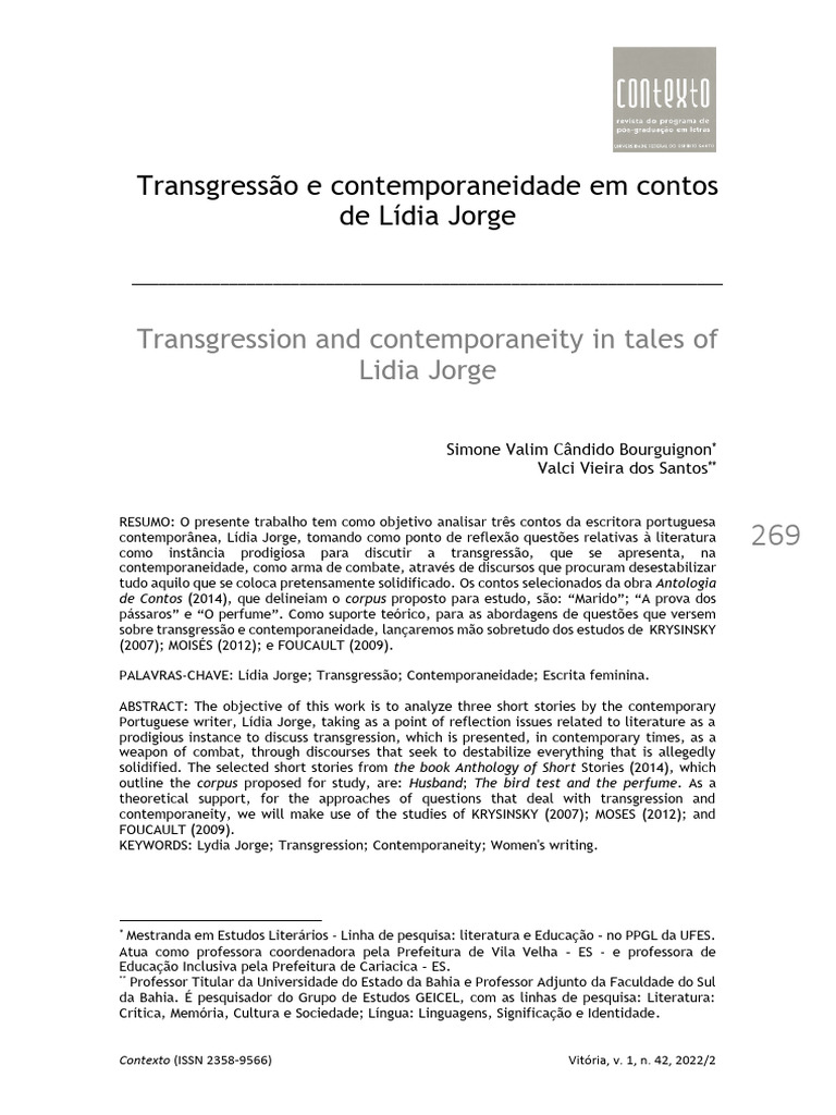 5+ +Transgressão+e+Contemporaneidade | PDF | Deus | Narrativa