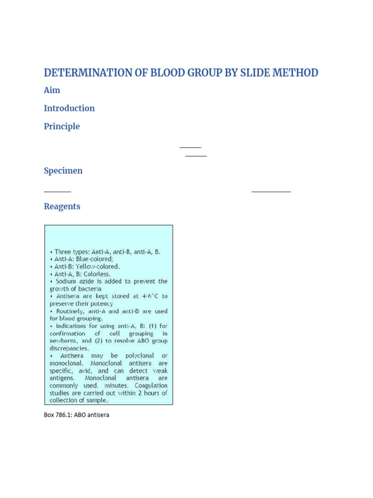 Blood Grouping Method | PDF | Blood Type | Serology