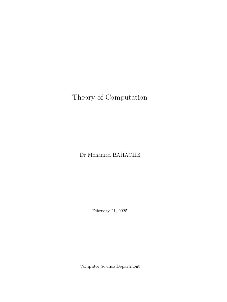 Theory of Computation Guide | PDF | Mathematical Proof | Set (Mathematics)