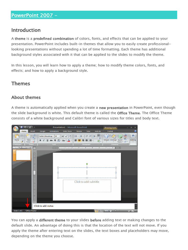 4 Themes and Background Styles | PDF | Menu (Computing) | Microsoft ...