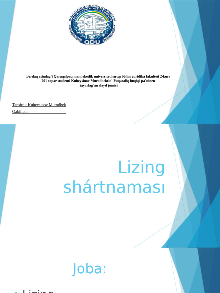 Lizing Shártnaması | PDF