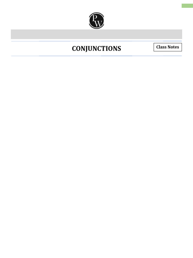 Conjunctions - Short Notes | PDF | Semantics | Semantic Units