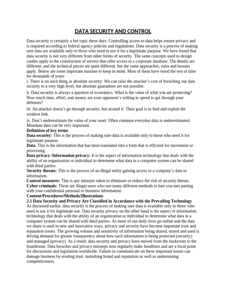 Data Security: Key Concepts & Challenges | PDF | Security | Computer Security