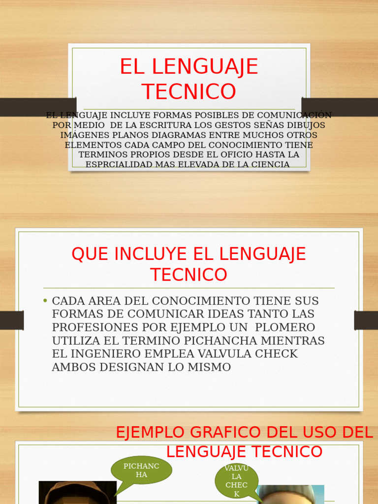 El Lenguaje Tecnico | PDF