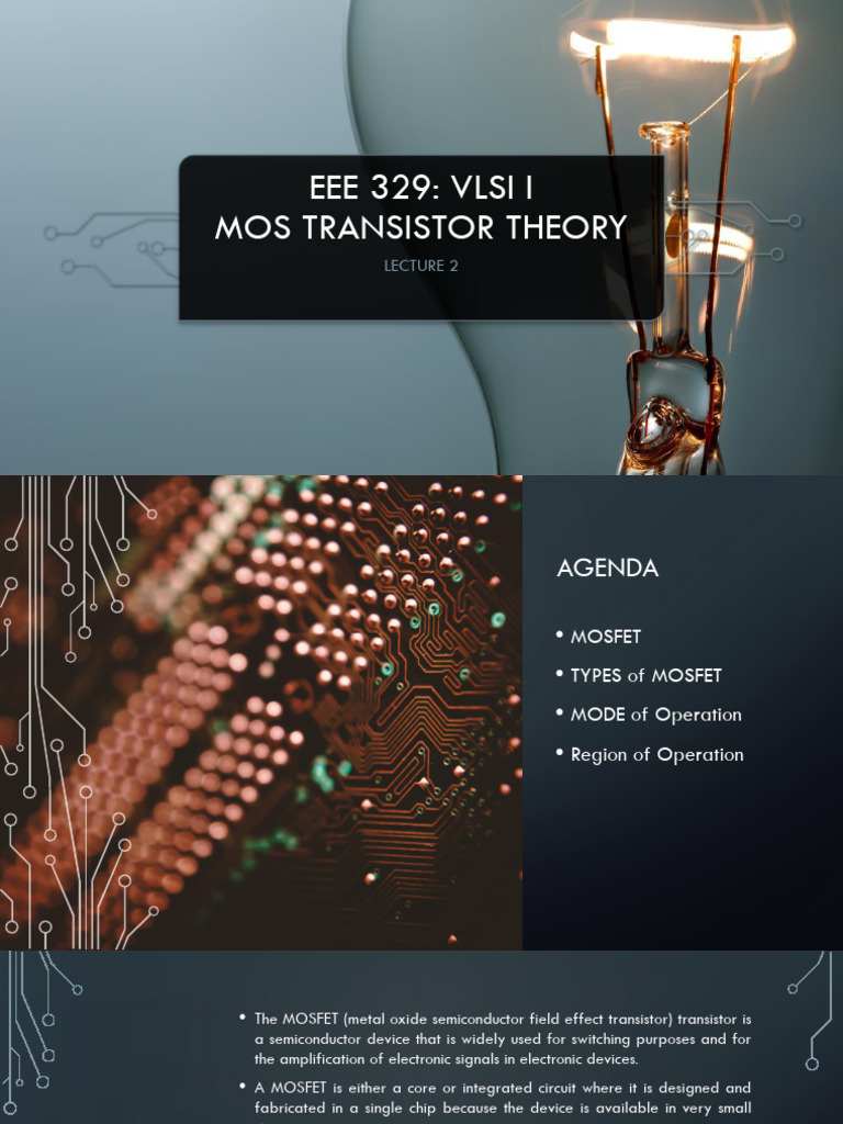 Lecture 2 MOS Transistor Theory | PDF | Mosfet | Field Effect Transistor