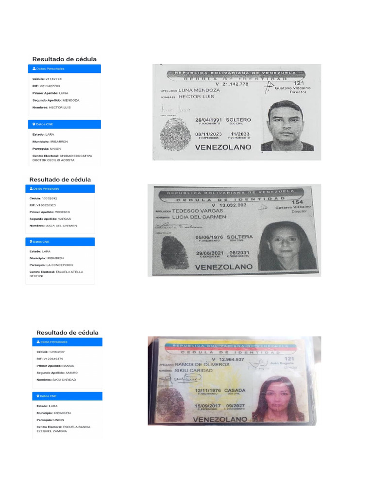 Documento Cedulas | PDF