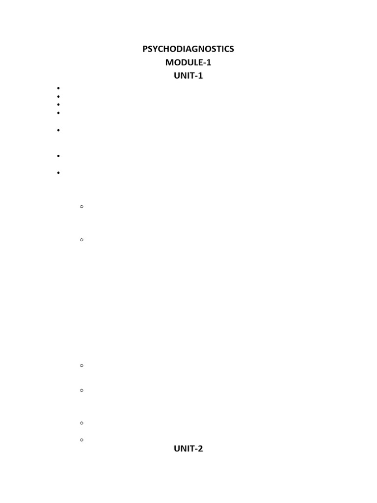 Psychodiagnostics Block-1 | PDF | Psychological Evaluation | Clinical ...