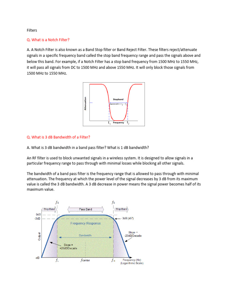 Chapter 3 Practice Questions | PDF | Bandwidth (Signal Processing) | Electronic Filter