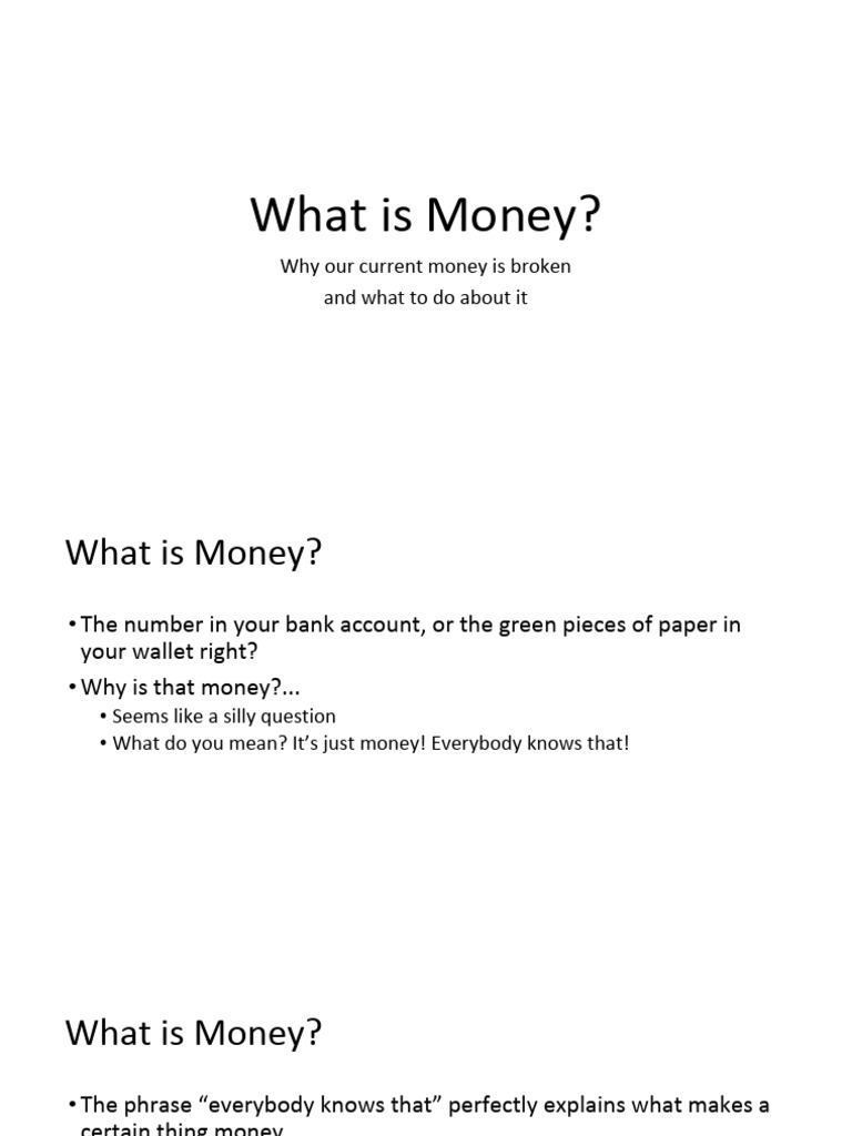 Understanding Money's Evolution and Issues | PDF | Money | Bitcoin