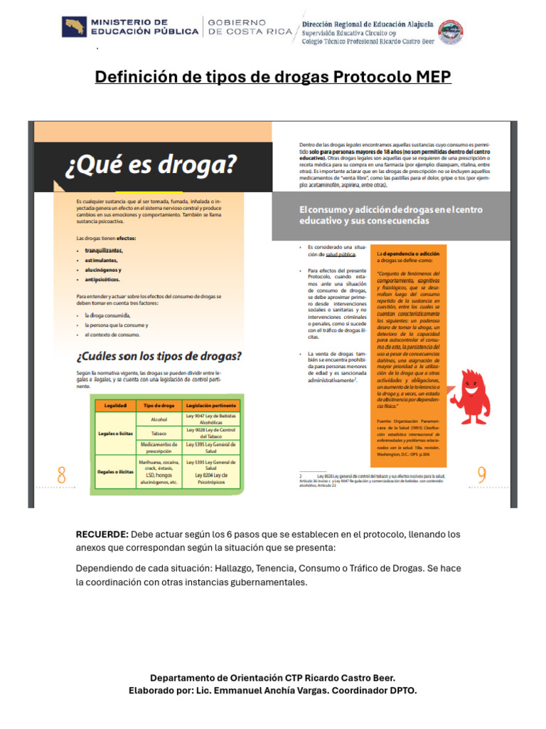 Protocolo Drogas MEP y Ley 10066 Anti Vapeo | PDF | Cigarrillo electrónico
