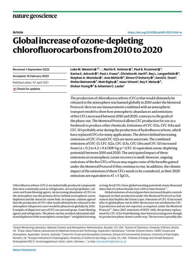 Global ozon depletion | PDF | Chlorofluorocarbon | Ozone Depletion