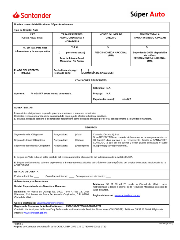 Santander Autocare Pdf