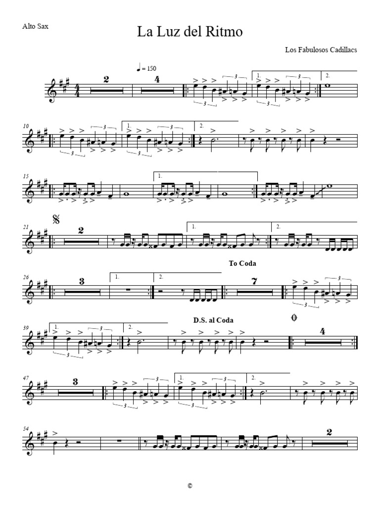 La Luz Del Ritmo - Alto Sax | PDF
