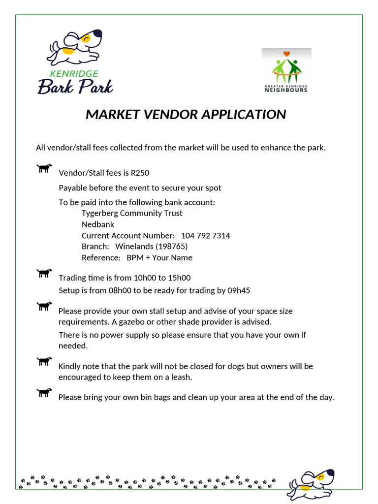 Vendor Application for Farmers Market | PDF