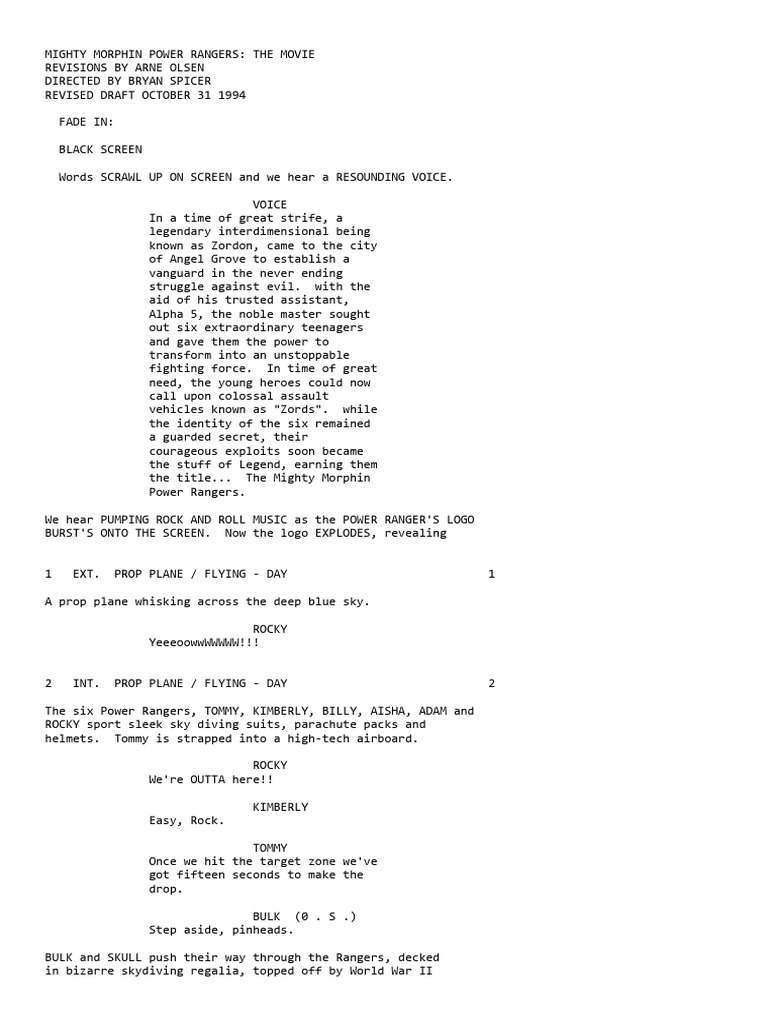 Mighty Morphin Power Rangers | PDF