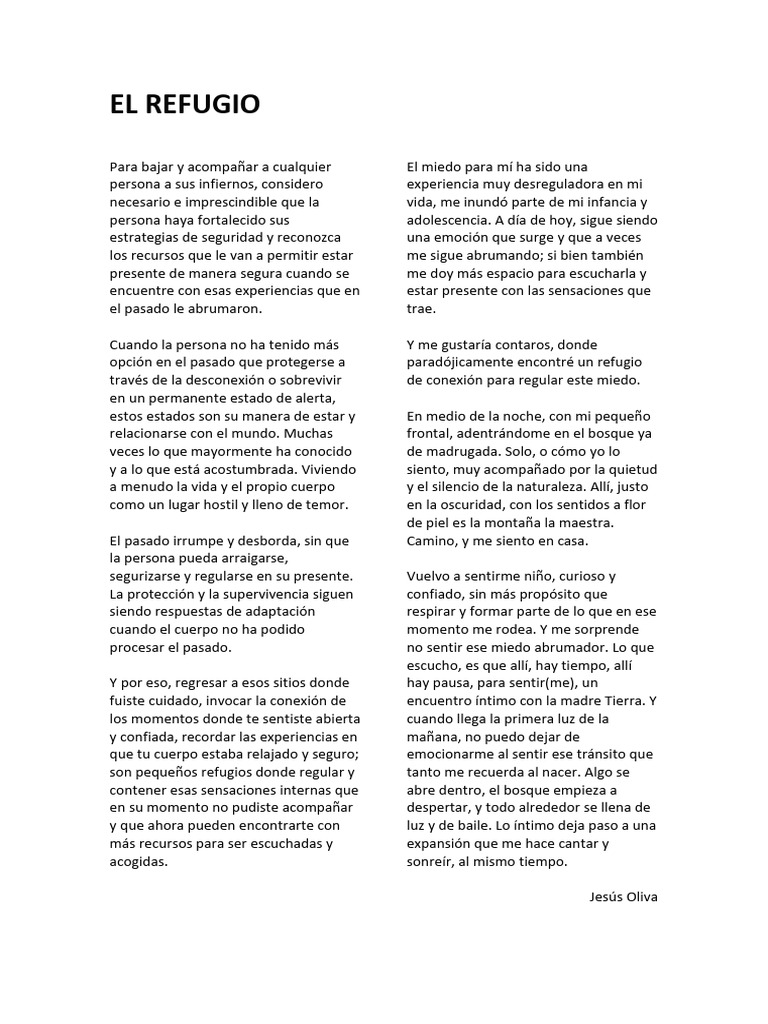 Articulo EL REFUGIO | PDF