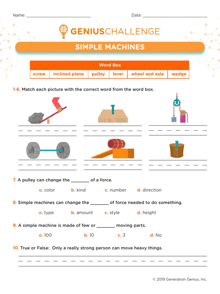 GG Simple Machines Quiz - Rev1 | PDF