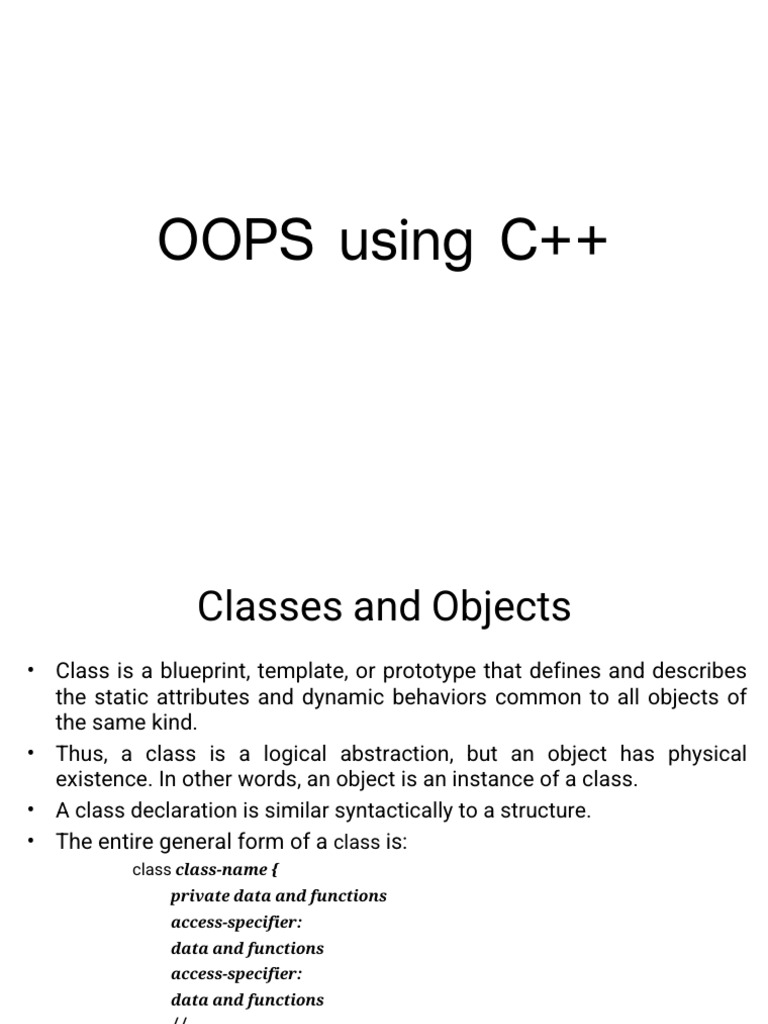 Oops | PDF | Class (Computer Programming) | Method (Computer Programming) Oops | PDF | Class (Computer Programming) | Method (Computer Programming)
