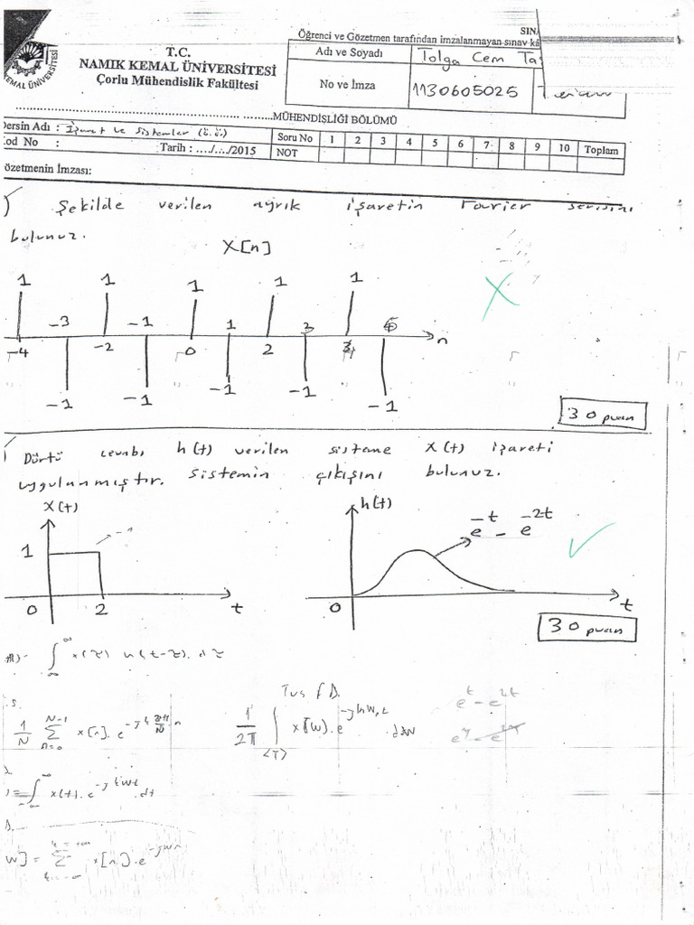 Isaret Ve Sistemler Snav2 | PDF