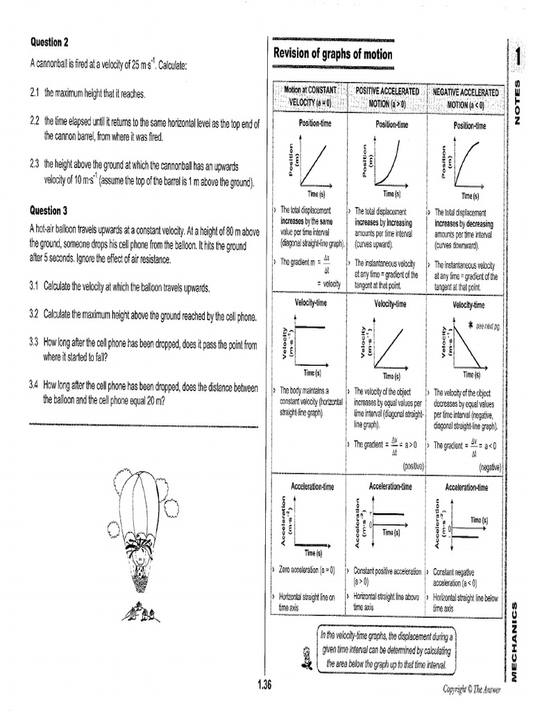 Graphs of Projectile Motion Answer Series & Science Clinic 2024 | PDF ...