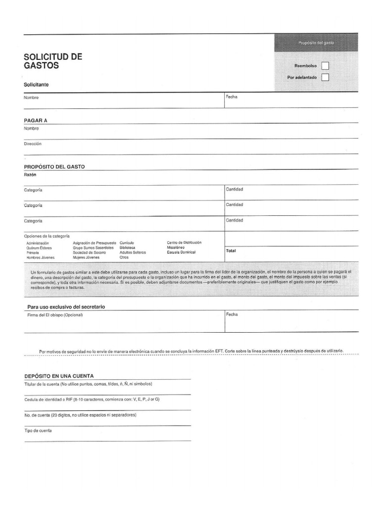 Solicitud de Gasto Barrio OJEDA | PDF