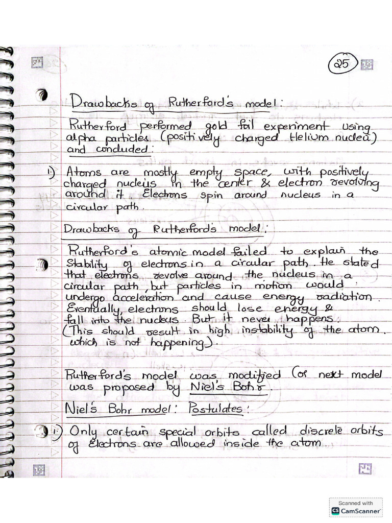 Bohr's Model and Quantum Numbers Notes | PDF