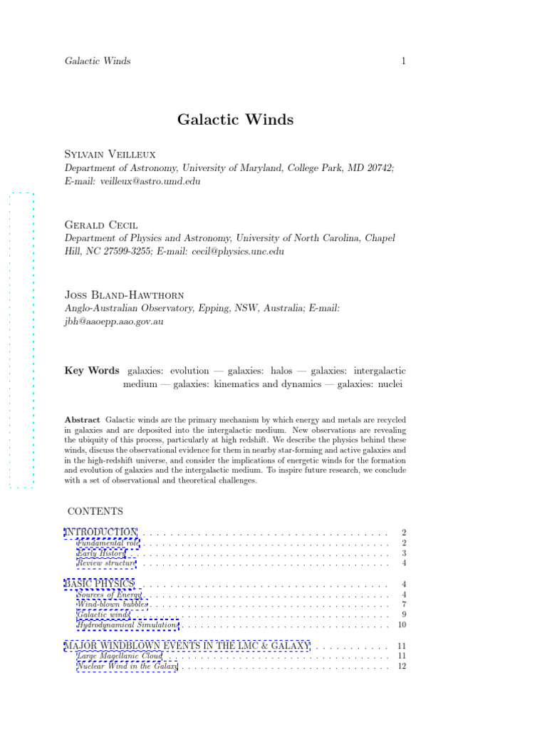 Galactic Winds | PDF | Galaxy | Supernova