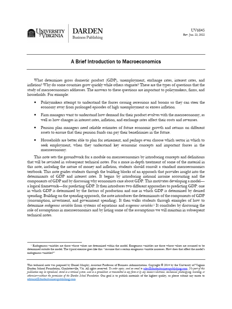 Haarvard Study Case Macroeconomics Intro | PDF | Consumption (Economics ...