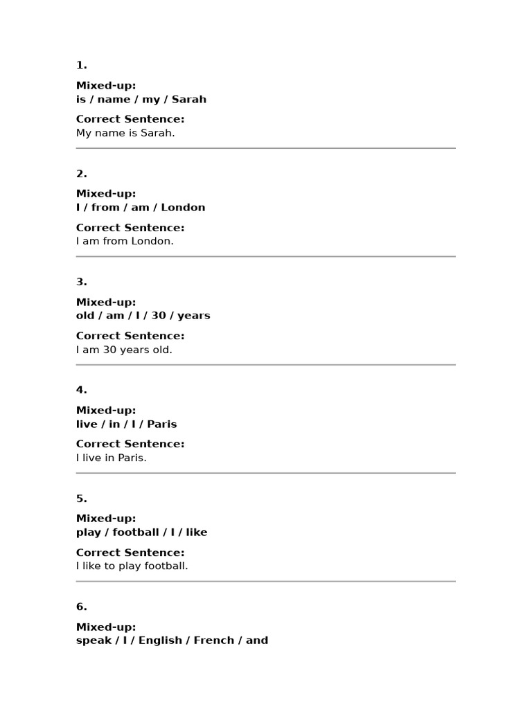 Sentence Correction Exercises | PDF