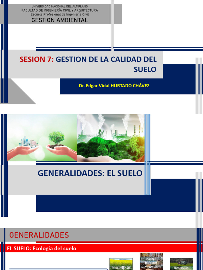 Sesion7 Gestiondelacalidaddelsuelo | PDF | Suelo | Agua