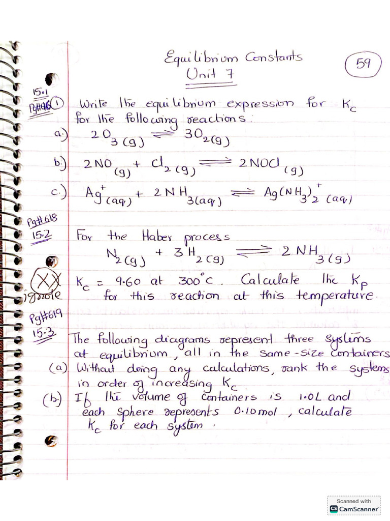 Equilbrium Constants Problem Set 1 | PDF