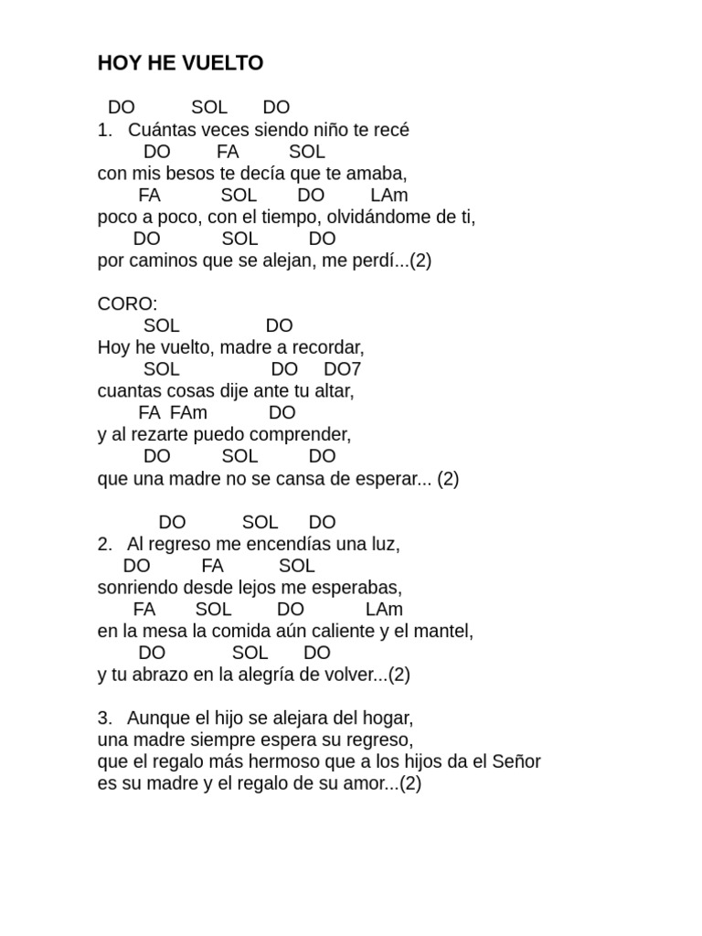 Hoy He Vuelto | PDF | María, madre de Jesús | Oración