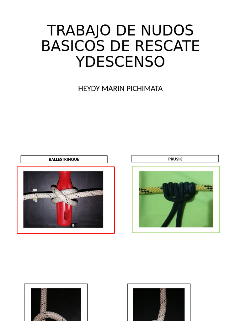 TRABAJO DE NUDOS BASICOS DE RESCATE YDESCENSO | PDF